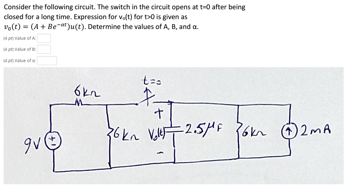 Solved Consider the following circuit. The switch in the | Chegg.com
