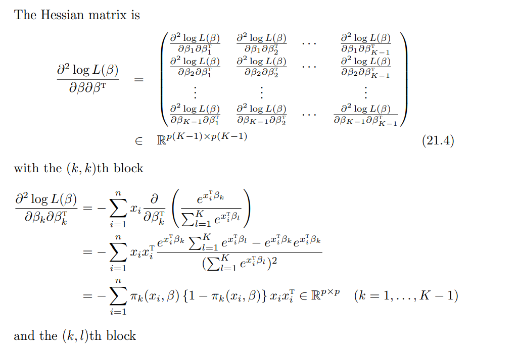 21.1 Hessian matrix in the multinomial logit model | Chegg.com
