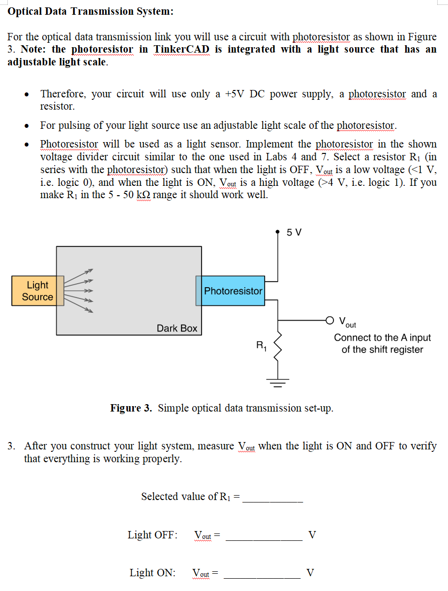 Part A: Shift Register with Optical Data Input You | Chegg.com