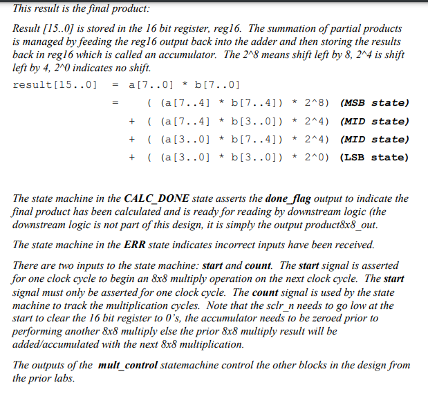 Create a state machine implementation mult_control | Chegg.com