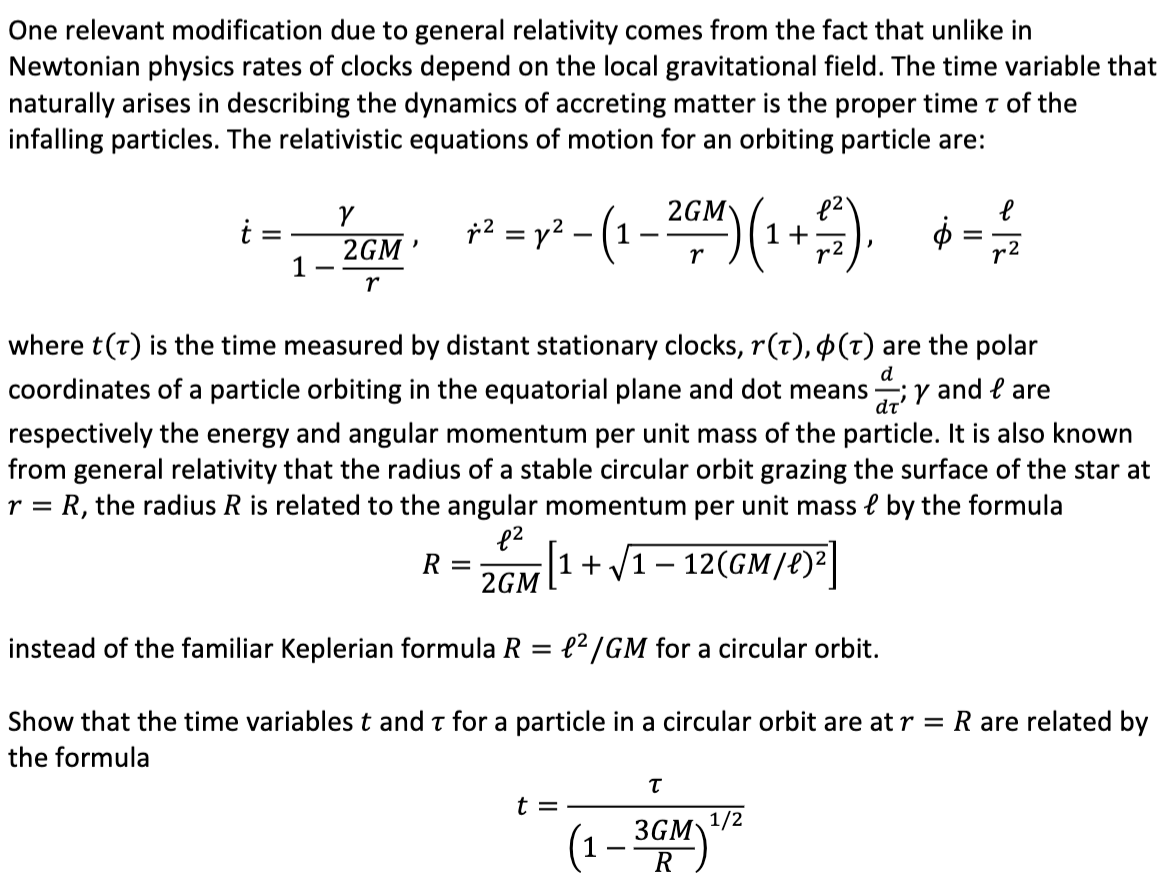 Solved One Relevant Modification Due To General Relativity
