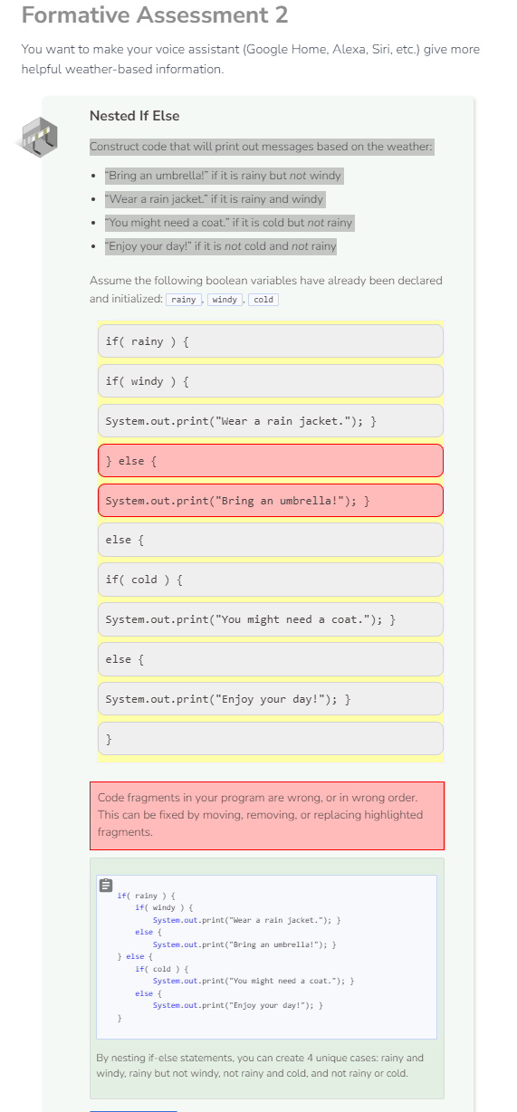 Solved Java. Here is my order of the code. The Red = ﻿Wrong | Chegg.com