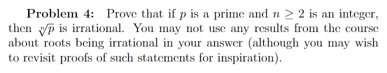 Solved Problem 4: Prove that if p is a prime and n≥2 is an | Chegg.com