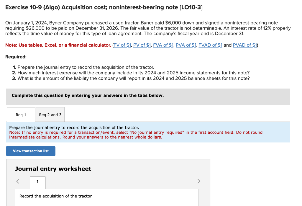 Solved Exercise 10-9 (Algo) Acquisition cost; | Chegg.com