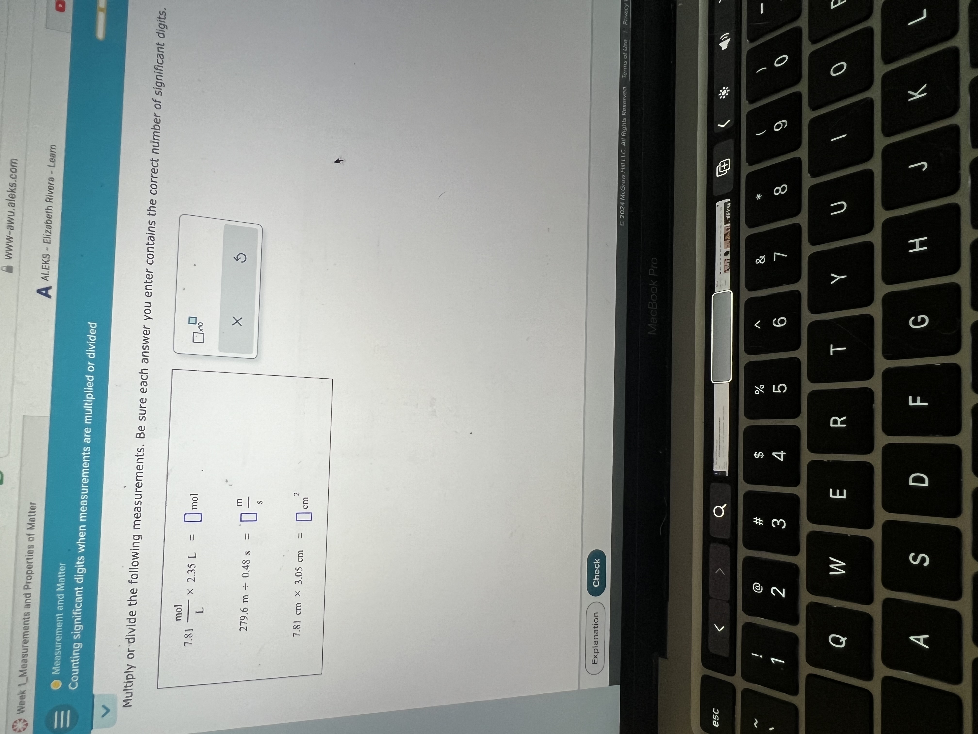 Solved Multiply or divide the following measurements. Be | Chegg.com