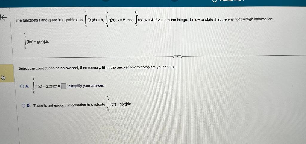 Solved The functions f and g are integrable and | Chegg.com