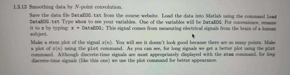 1.3.13 Smoothing data by N-point convolution. Save | Chegg.com