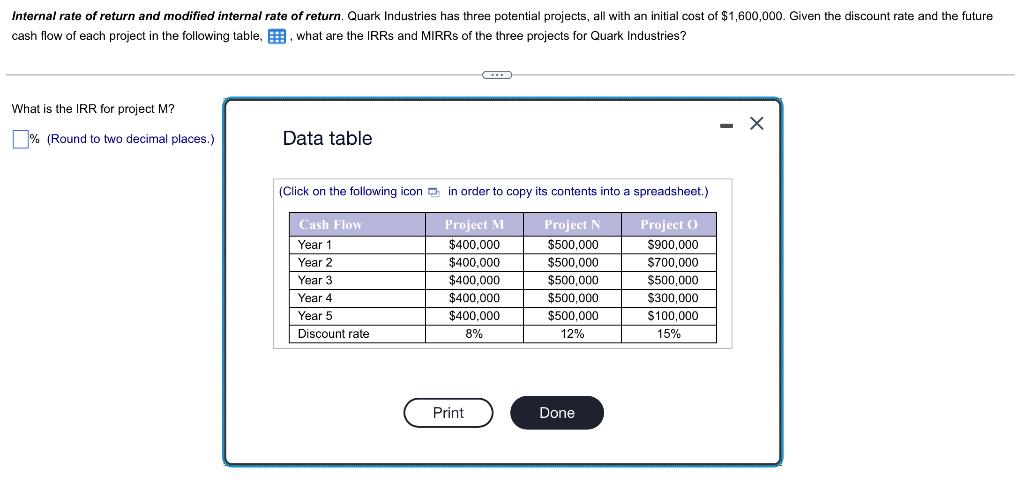Solved Please find the following: What is the IRR for | Chegg.com