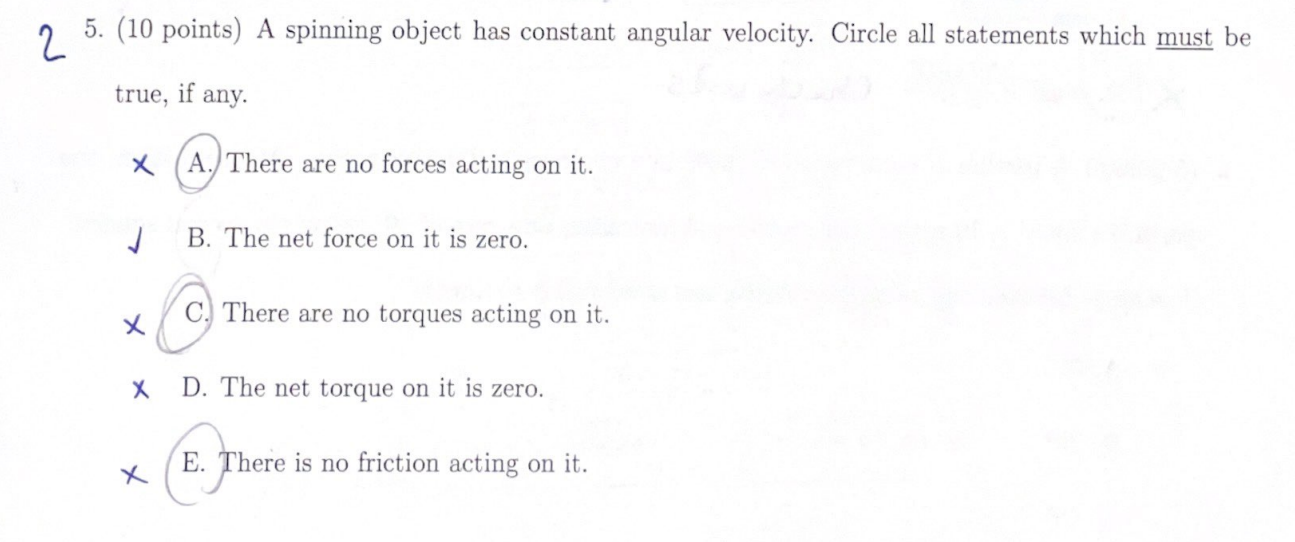 Solved 5. (10 points) A spinning object has constant angular | Chegg.com