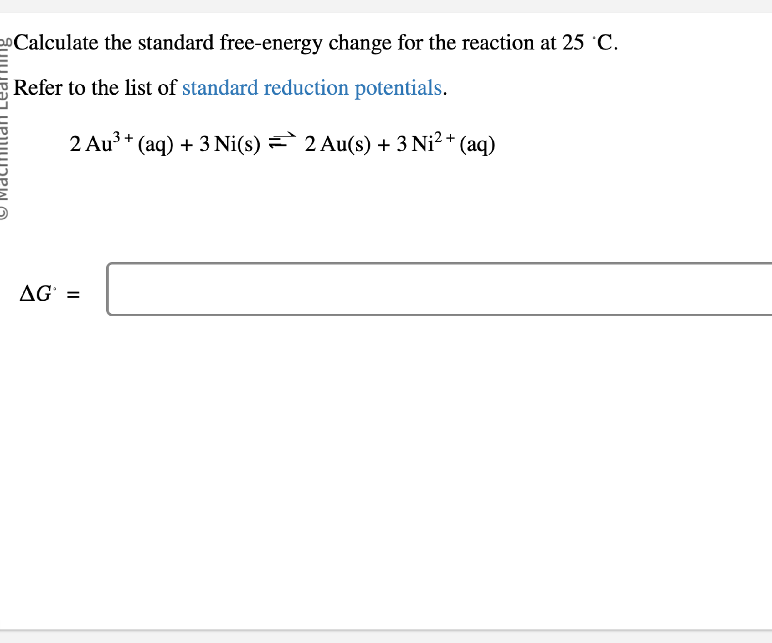 Solved 20 ﻿Calculate the standard free-energy change for the | Chegg.com