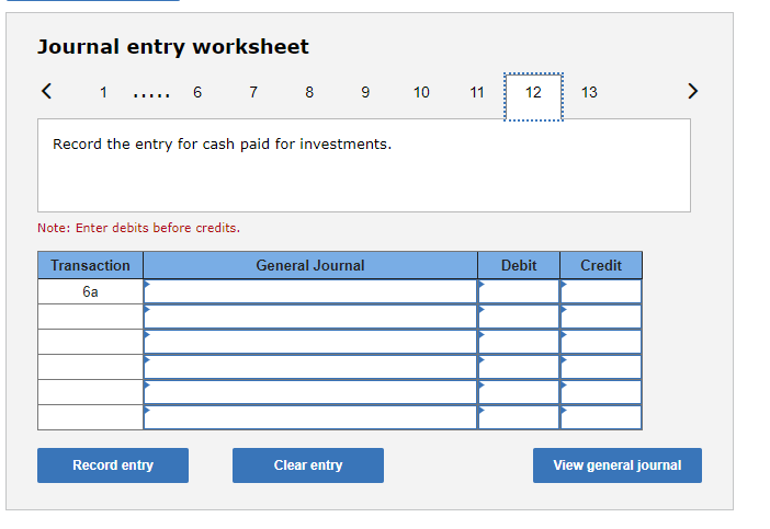 Solved Journal entry worksheet Record the entry for | Chegg.com