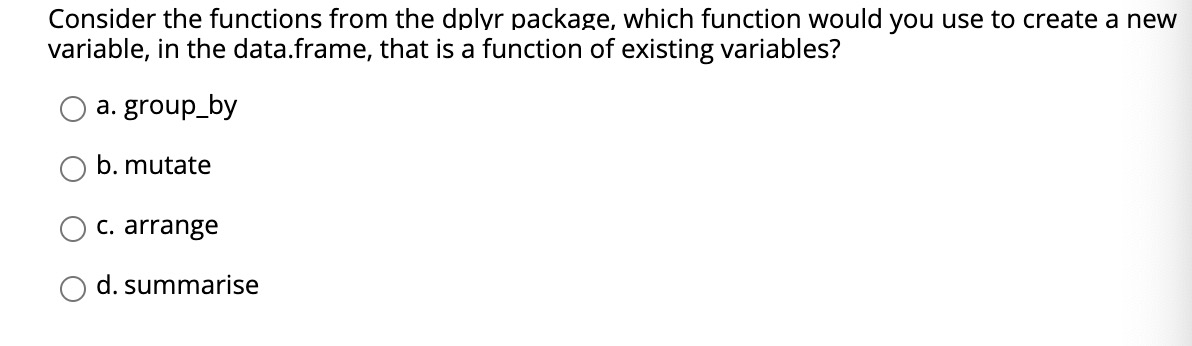 Solved Consider the functions from the dplyr package, which | Chegg.com