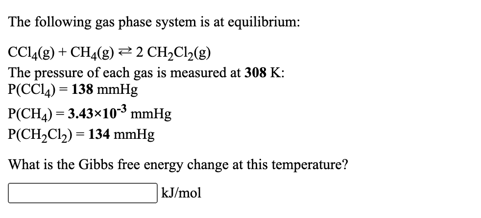 Solved The following gas phase system is at equilibrium: | Chegg.com