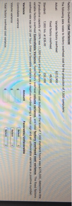 Solved $213,900 overhead 252,000 variable factory overhead | Chegg.com