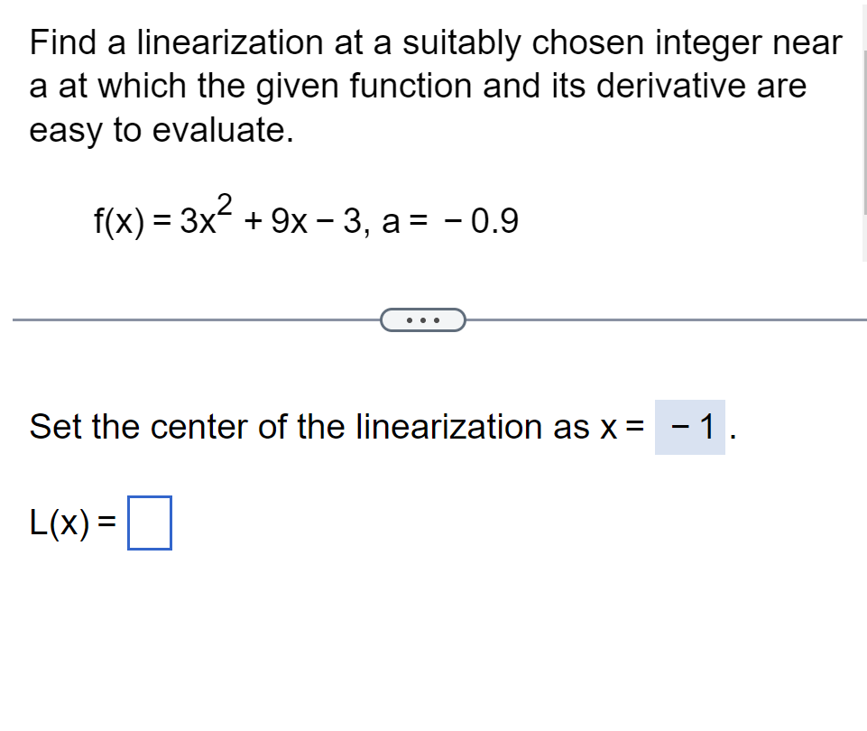 Solved Find a linearization at a suitably chosen integer | Chegg.com