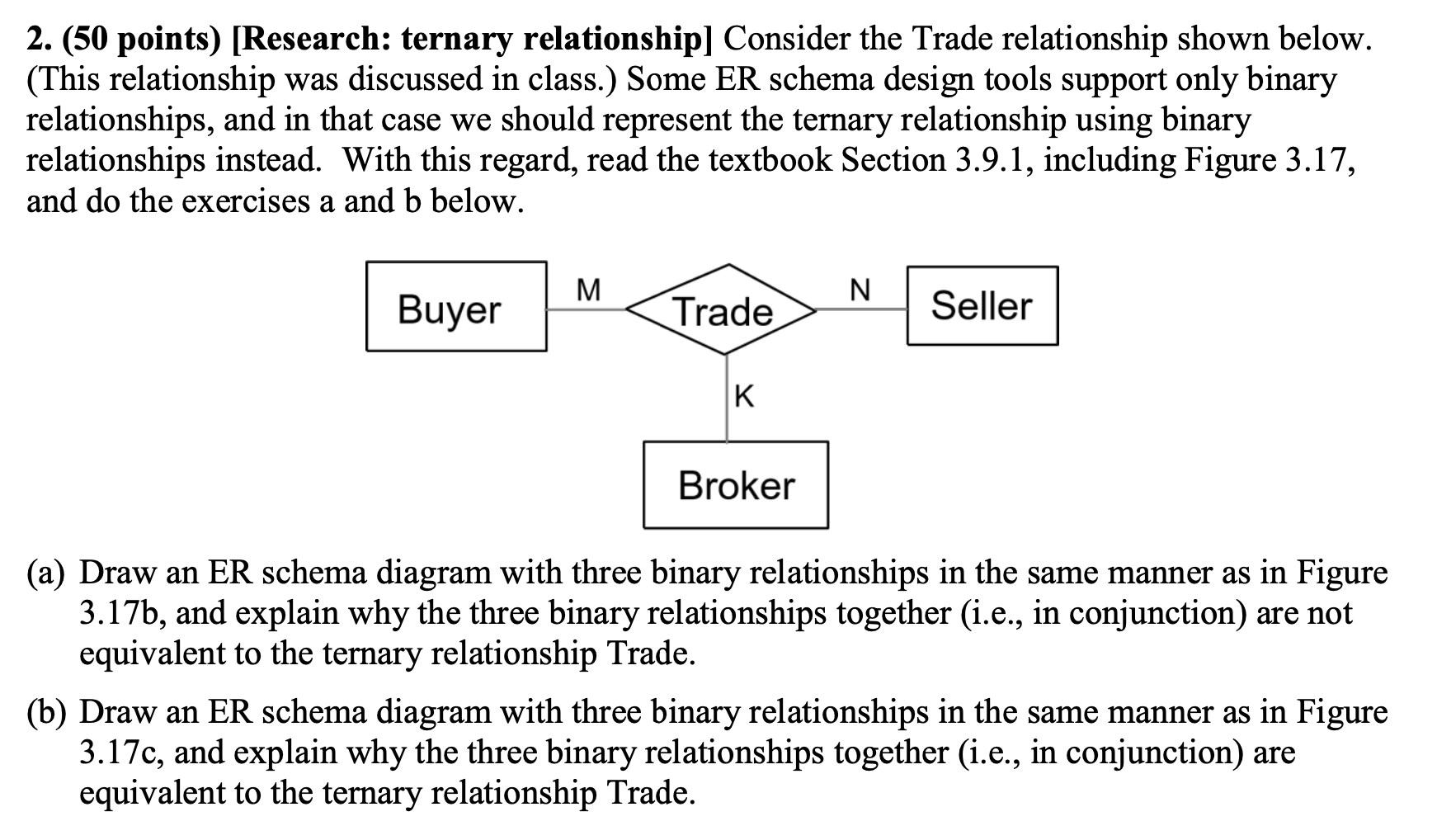 Solved 2. (50 points) [Research: ternary relationship] | Chegg.com