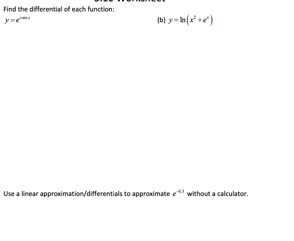 Solved Calculus 1 Linear Approximations And Differentials