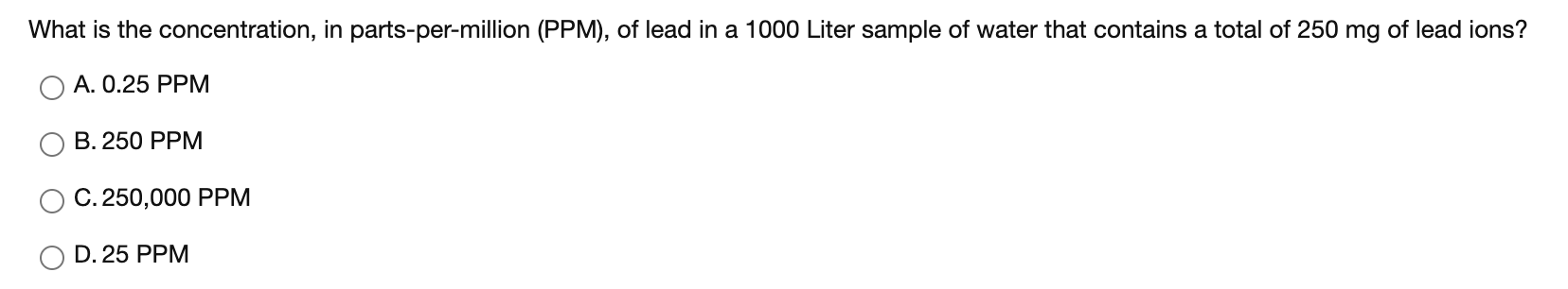 Solved What is the concentration, in parts-per-million | Chegg.com