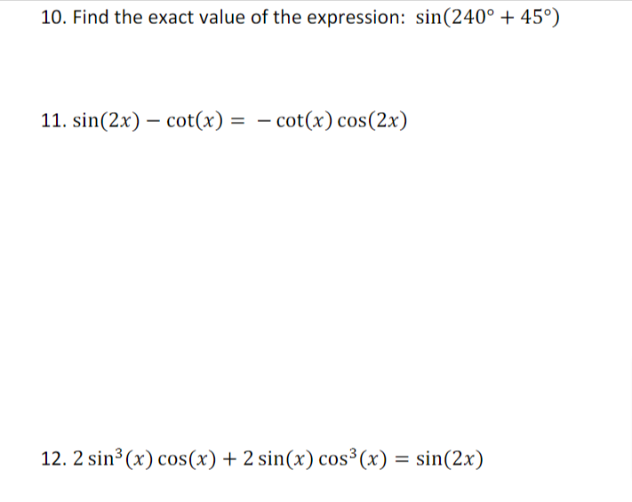 Solved 10. Find the exact value of the expression: | Chegg.com