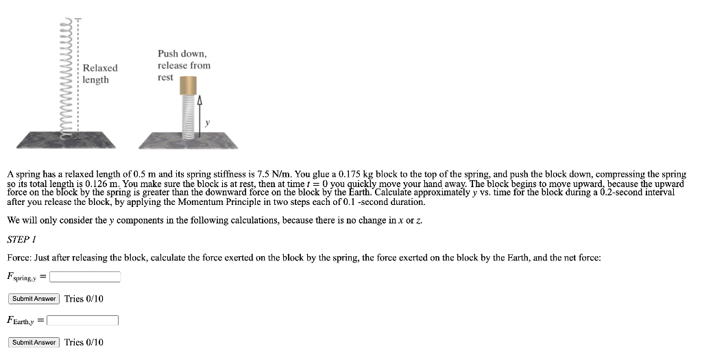 Solved A spring has a relaxed length of 0.5 m and its spring | Chegg.com