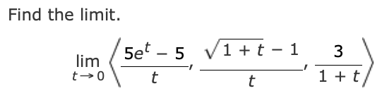Solved r(t)=t+1t−1i+sin(t)j+ln(16−t2)kFind the limit. | Chegg.com