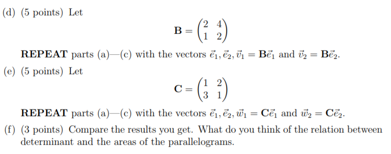 Solved as Linear Transformations & Determinant:s A matrix | Chegg.com