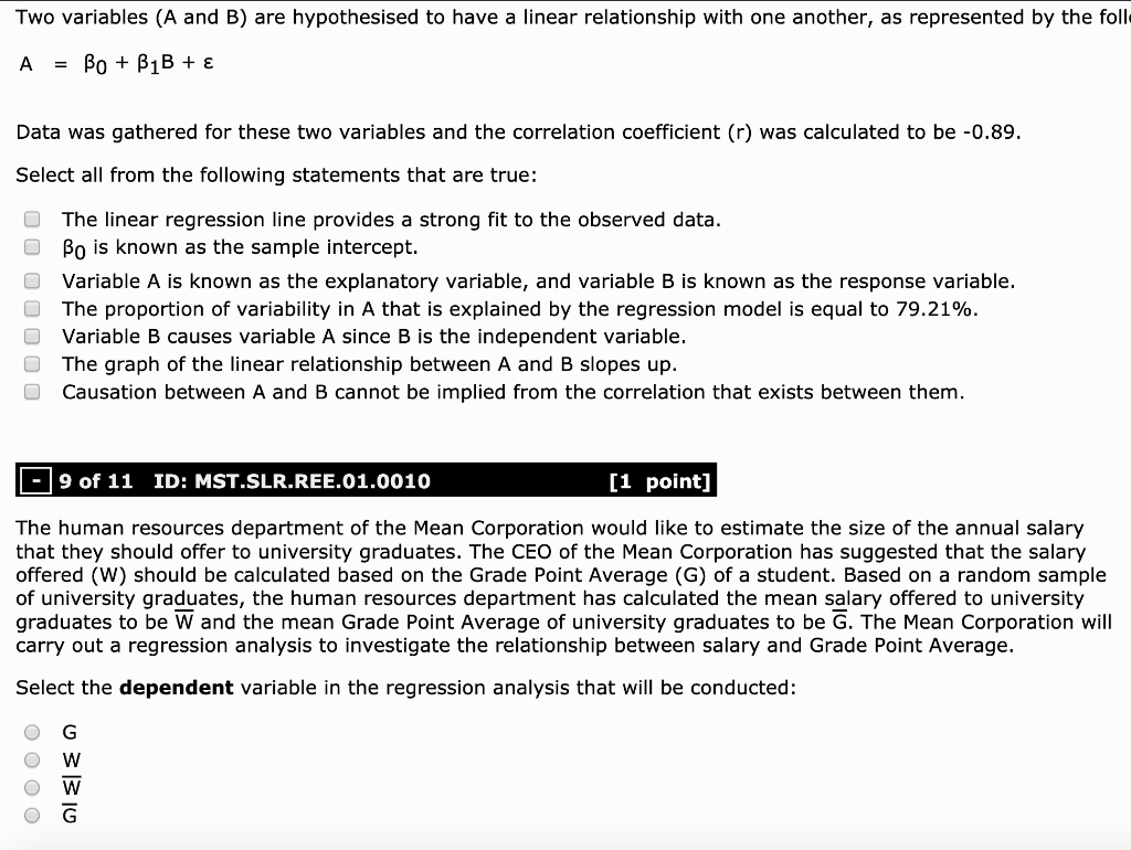 Two variables (A and B) are hypothesised to have a | Chegg.com