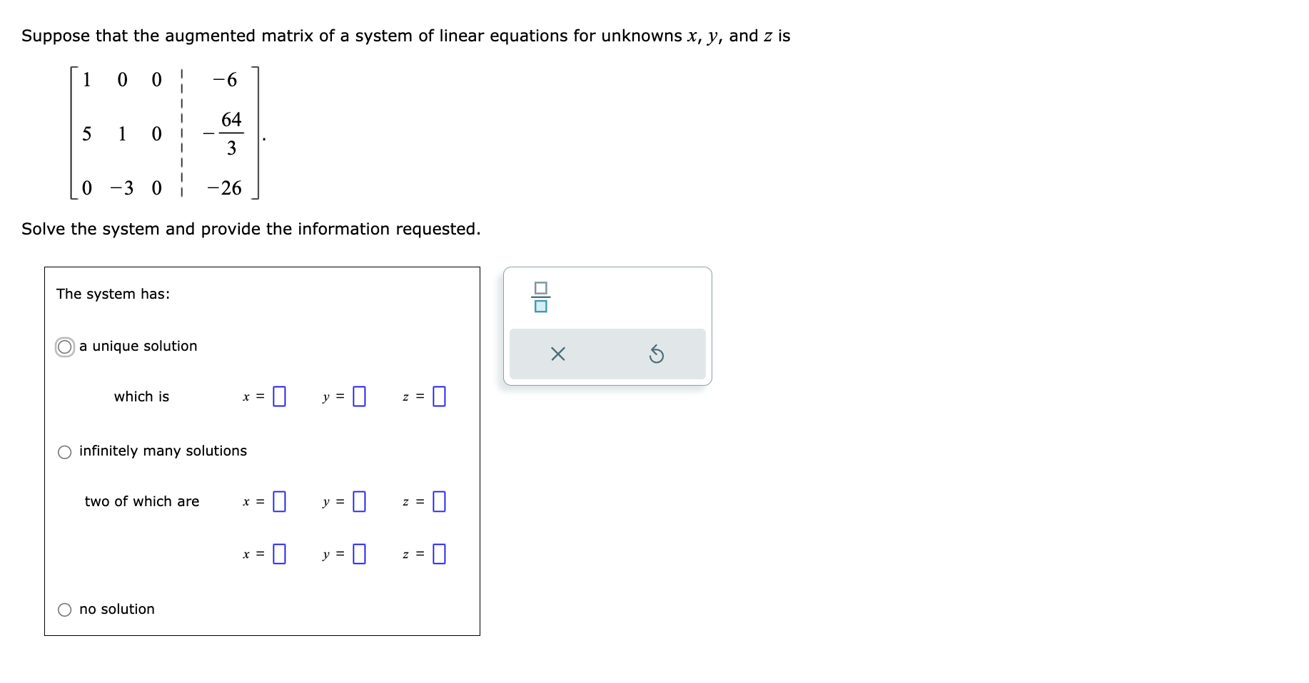 Solved Suppose that the augmented matrix of a system of | Chegg.com