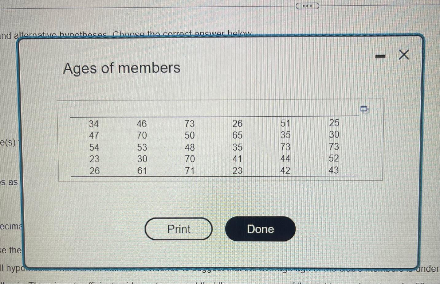 Solved iges of the sampled individuals. Click the icon to | Chegg.com