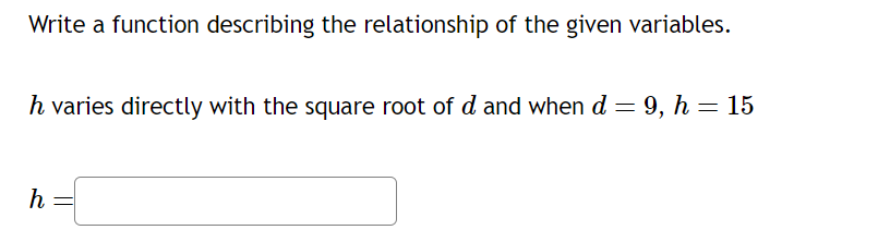 Solved Write A Function Describing The Relationship Of The