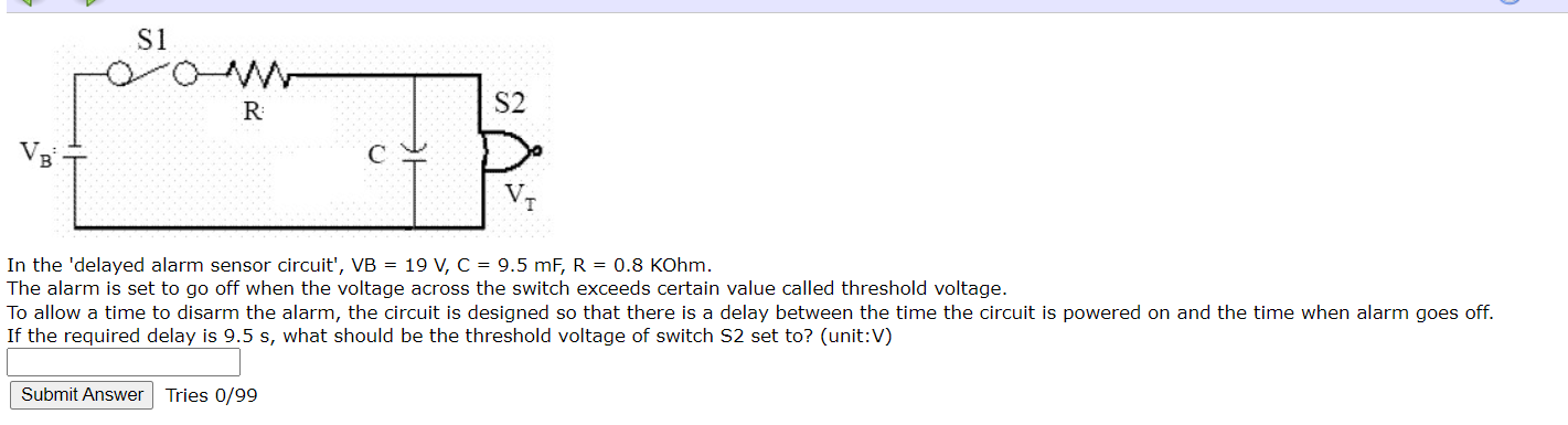 Solved In the 'delayed alarm sensor circuit', | Chegg.com
