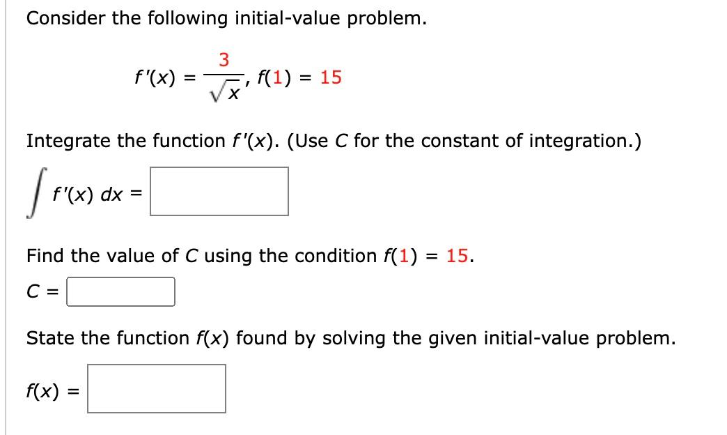 Solved Consider The Following Initial Value Problem 9299