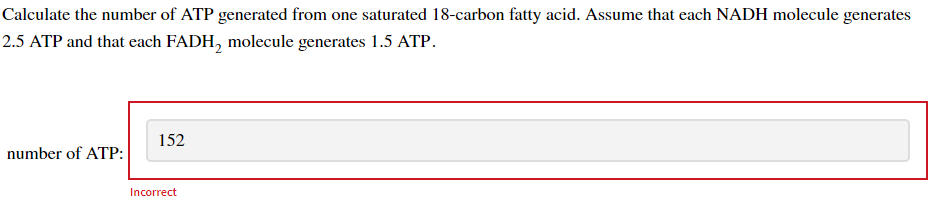 Solved Calculate the number of ATP generated from one | Chegg.com