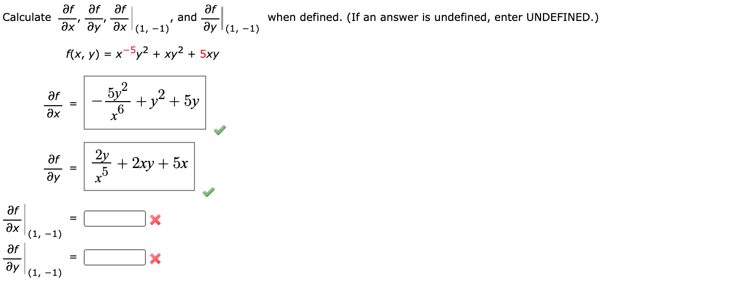 Solved Calculate af af af ax' ay' ax (1, -1) and af ay (1, | Chegg.com