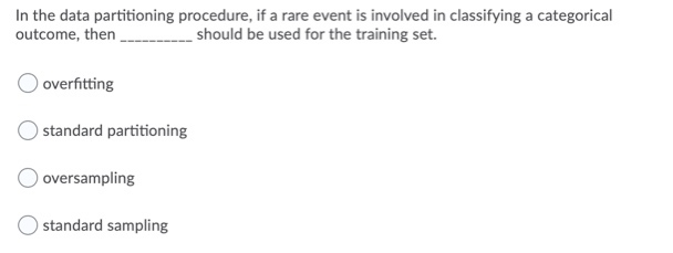 Solved In The Data Partitioning Procedure If A Rare Event