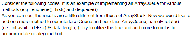 Solved Java Language Help public interface Queue { int | Chegg.com