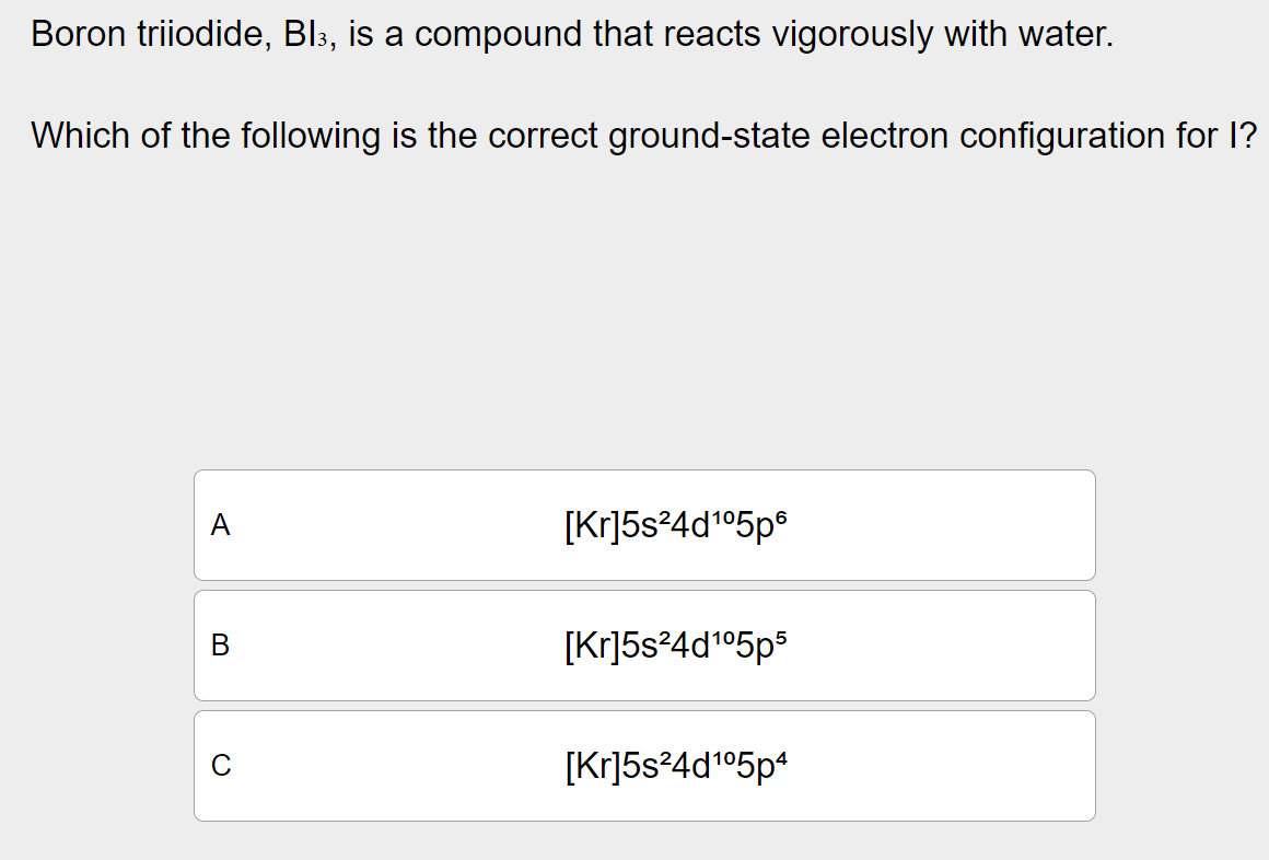 Solved Boron triiodide, BI3, ﻿is a compound that reacts | Chegg.com
