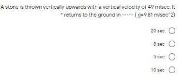 Solved A stone is thrown vertically upwards with a vertical | Chegg.com