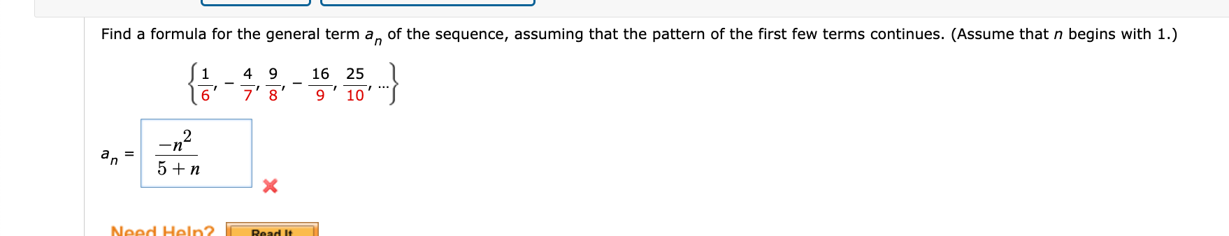 Solved Find a formula for the general term an of the | Chegg.com