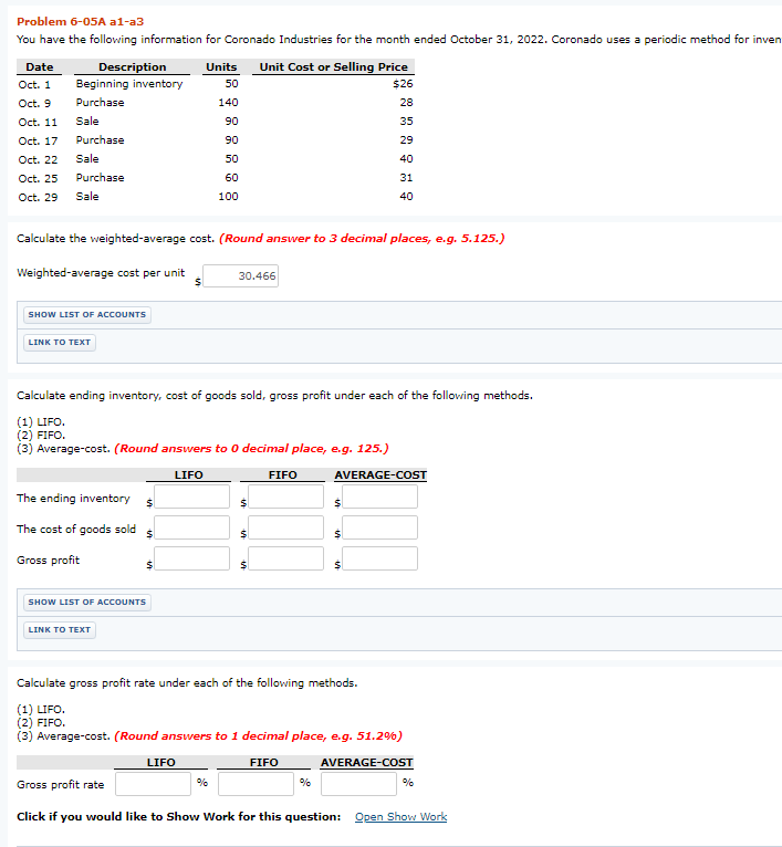 Solved Problem 6-05A al-a3 You have the following | Chegg.com
