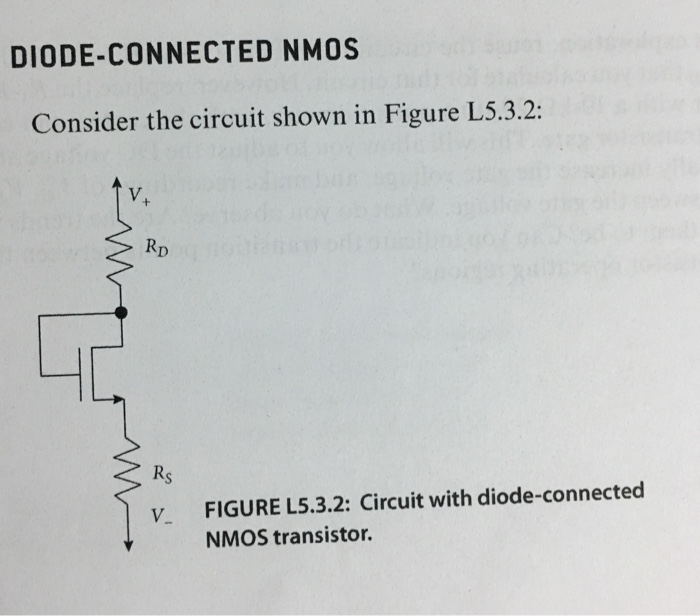 Solved DIODE-CONNECTED NMOS Consider the circuit shown in | Chegg.com