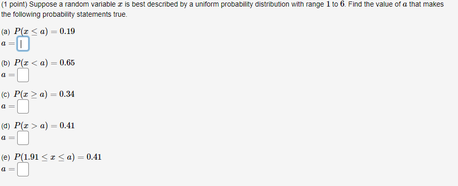 Solved (1 point) Suppose a random variable r is best | Chegg.com