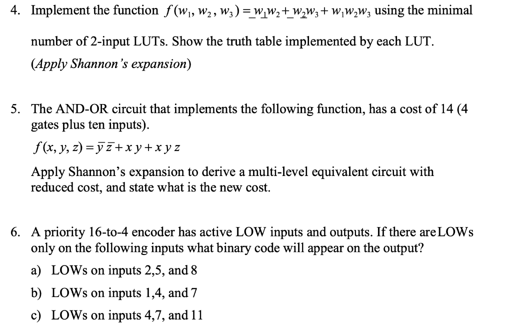 Solved 4 Implement The Function Fw1 W2 W3 Ww2w2w3 W 