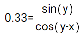 Solved 0.33=cos(y−x)sin(y) | Chegg.com