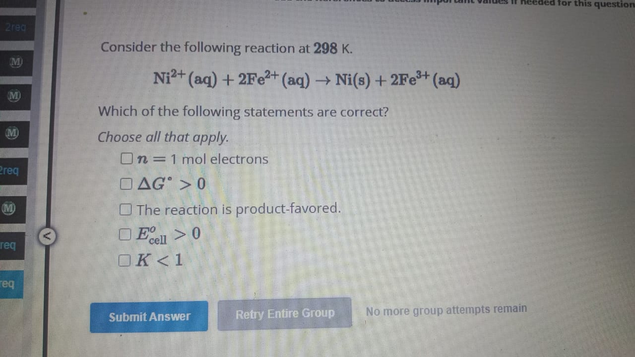 Solved Consider the following reaction at 298 K. | Chegg.com
