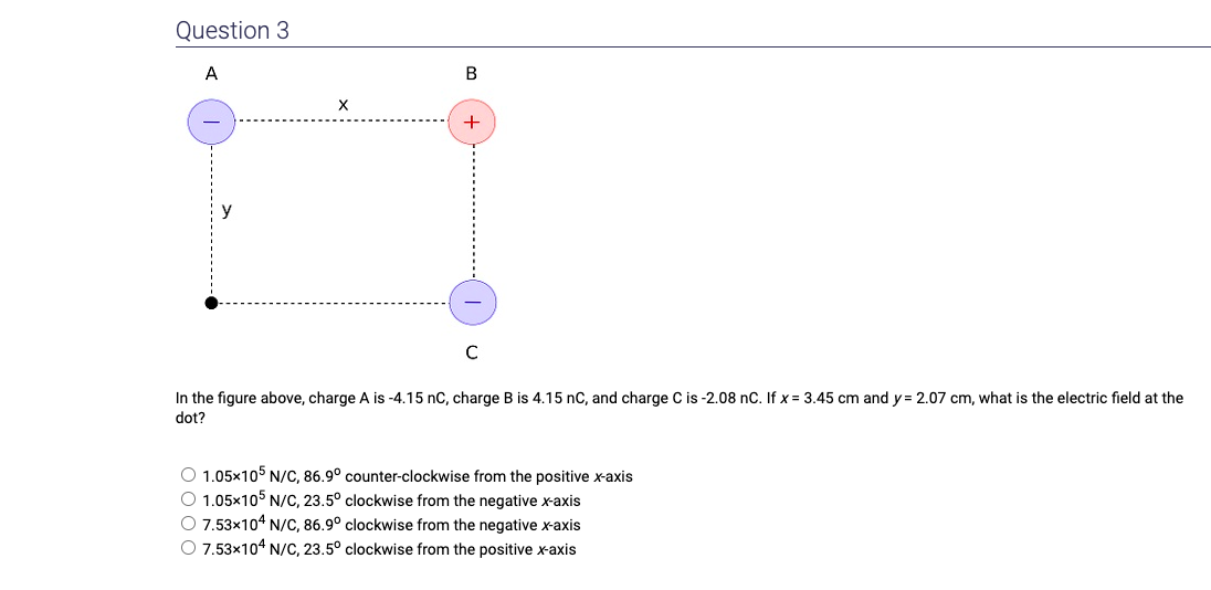 Solved Question 3In the figure above, charge A is -4.15nC, | Chegg.com
