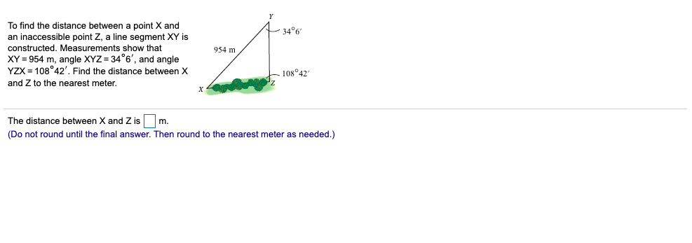 Solved 3406 954 m To find the distance between a point X and | Chegg.com