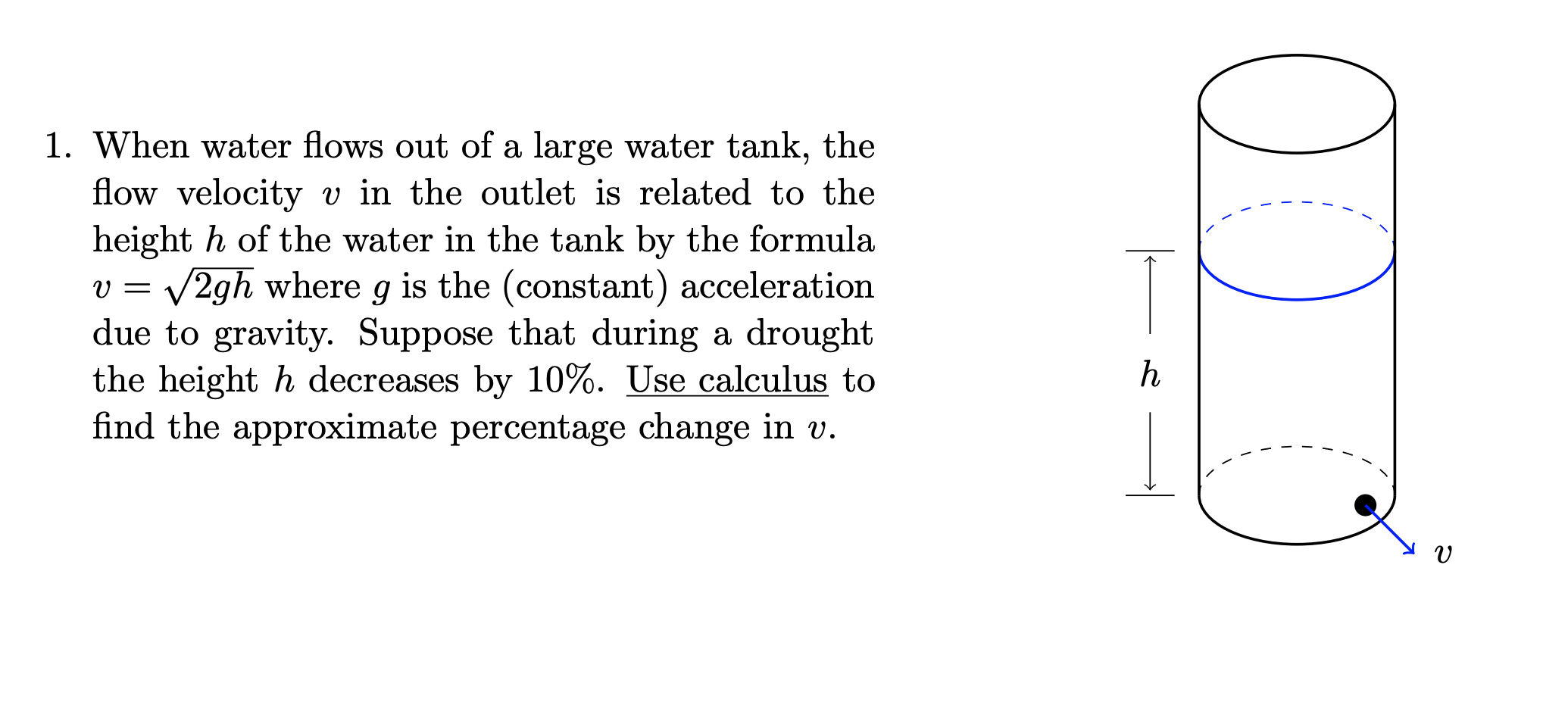 Solved 1. When water flows out of a large water tank, the | Chegg.com