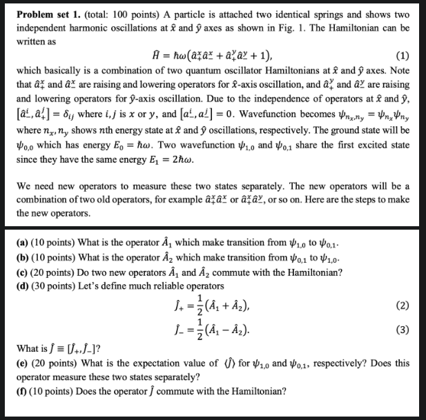 Solved Problem set 1. (total: 100 points) A particle is | Chegg.com