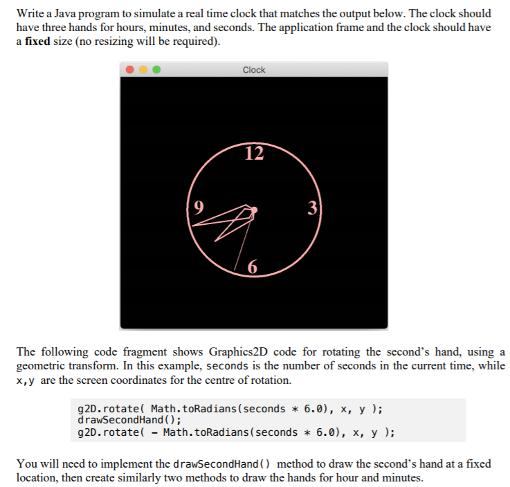 Write A Java Program To Simulate A Real Time Clock